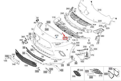 MB A W177 Front Bumper Left Upper Mounting Rail A1778859702 NEW GENUINE ...