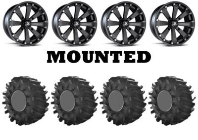 Kit 4 Interco Aqua Torque Tires 28x10-14 on MSA M20 Kore Black Wheels ...