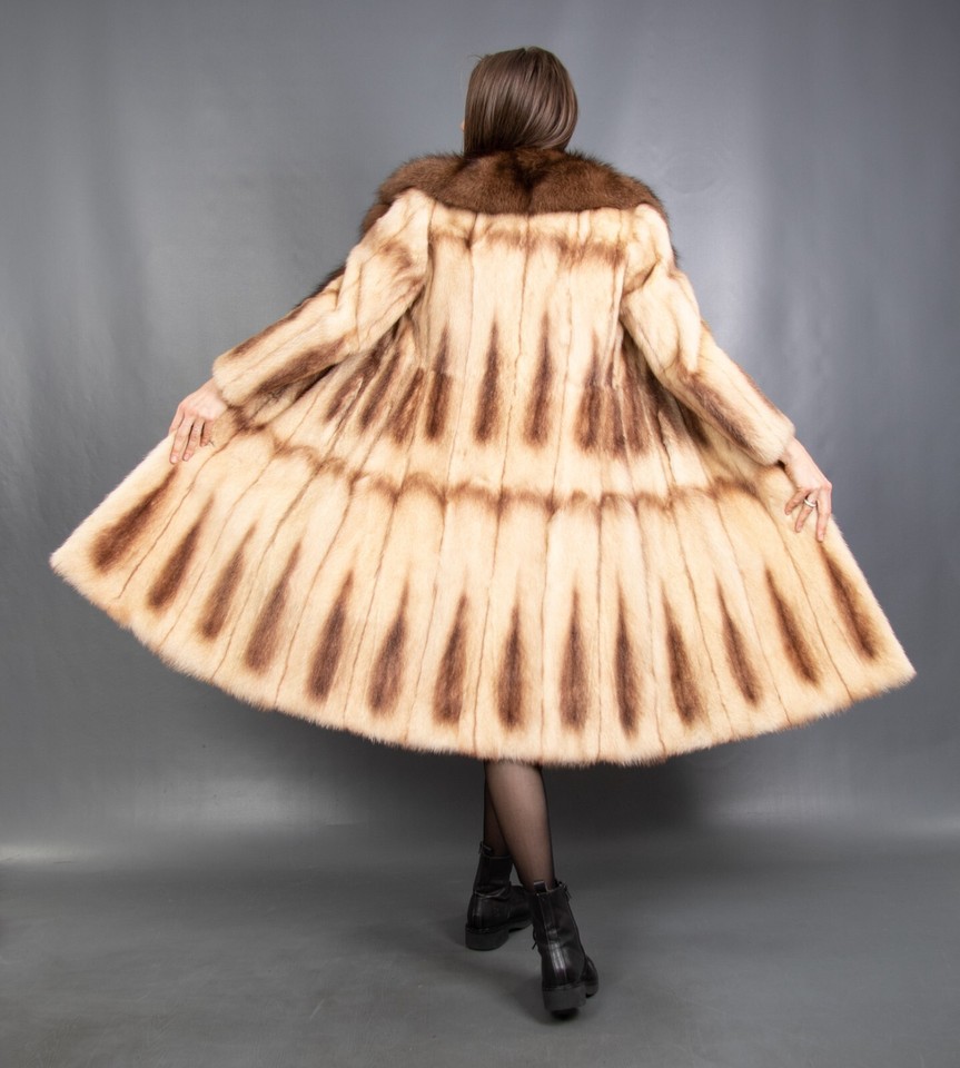 6399 GLAMOROUS GERMAN SABLE FUR COAT FUR JACKET LONG PELZ BEAUTIFUL ...