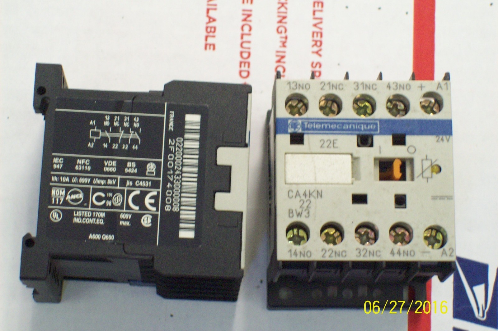 "LOT OF 2" TELEMECANIQUE CONTROL RELAY CA4KN 22 BW3, CA4KN22BW3 | eBay