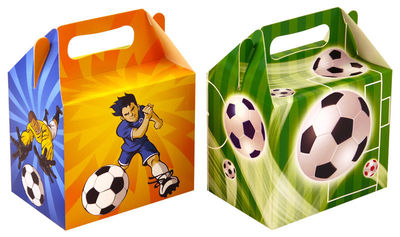 Football Party Food Lunch Boxes Childrens Soccer Gift Bags Loot Themed ...