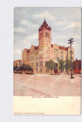 PPC Postcard IL Illinois Springfield City Hall Exterior Street View | eBay