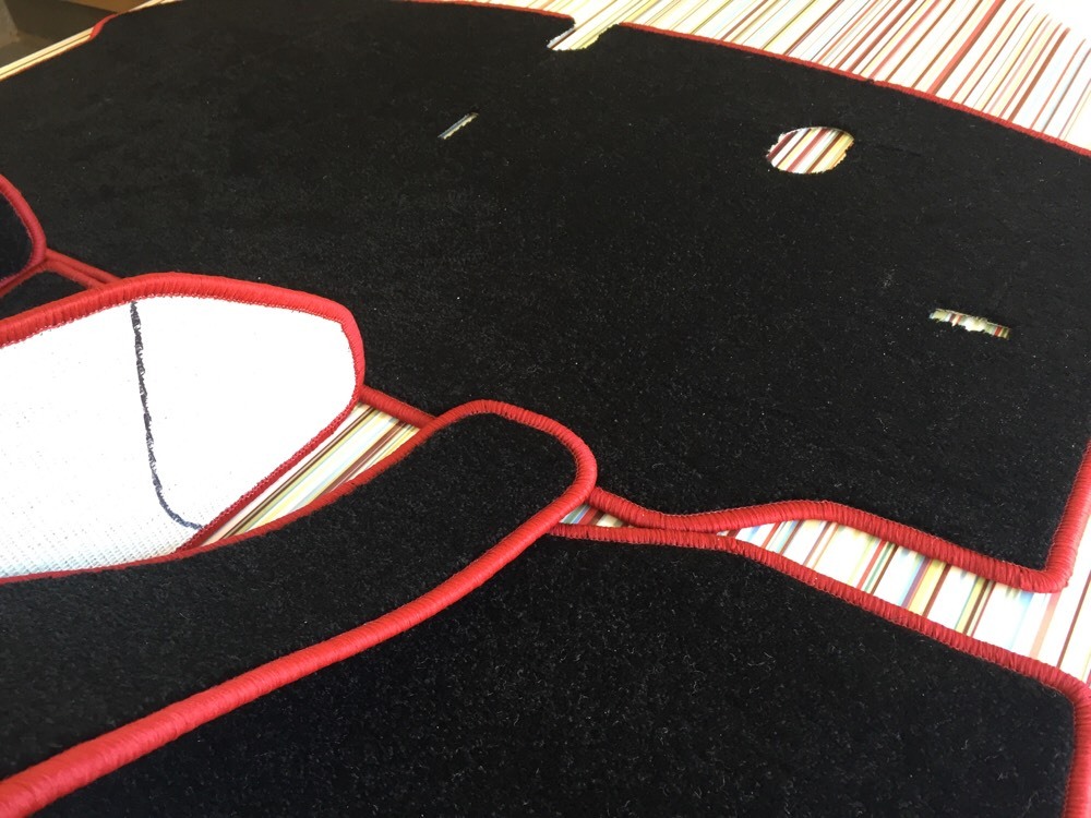 VW t2 camper bus cab mat carpet set early/late bay LHD/RHD black/ red ...