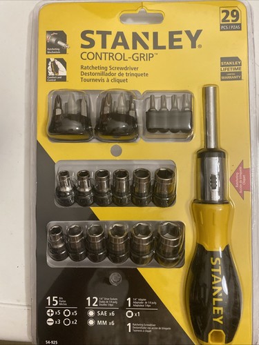 Stanley 54-925 Control-Grip 29 Pcs Ratcheting Screwdriver Set Stainless ...