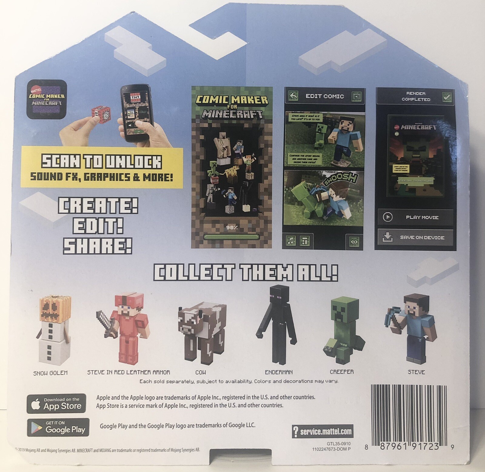 Mattel Minecraft Comic Maker EVOKER Action Figure Set Sword Toy Steve ...