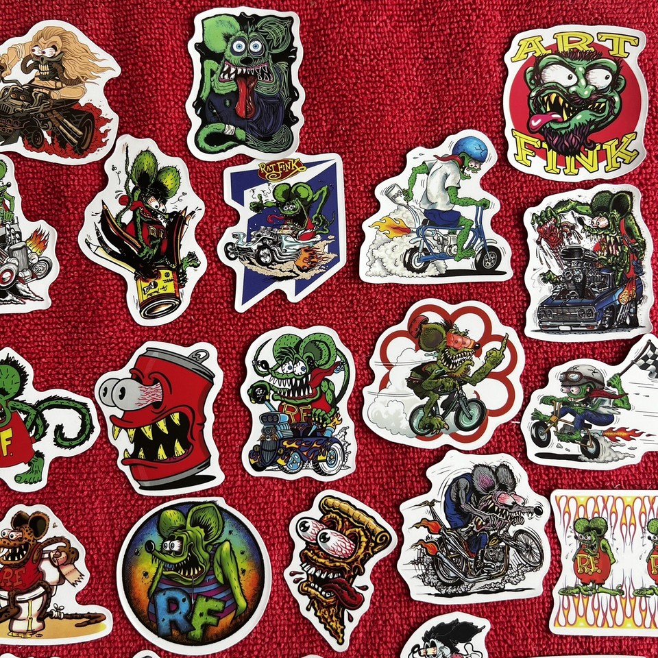 🔥 61 Rat Fink Mouse Ed Big Daddy Roth Hot Rod Art Vinyl Decal Sticker ...
