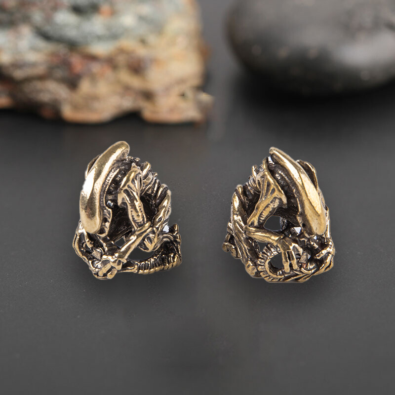 Brass Alien Figures Bead DIY Woven Lanyard Keychain Pendant Jewelry ...