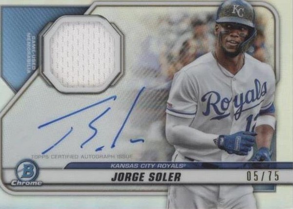 2020 Bowman Chrome - Chrome Autograph Relics #BCAR-JS Jorge Soler /75 ...