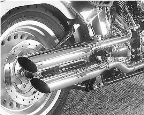 CYCLE SHACK 1984 - 99 SOFTAIL 4" OVAL THROATY SOUND MUFFLERS CHROME # ...