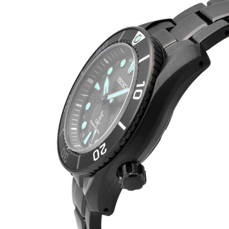 SEIKO PROSPEX SBPK007 The Black Series Night Vision GMT Solar Watch ...