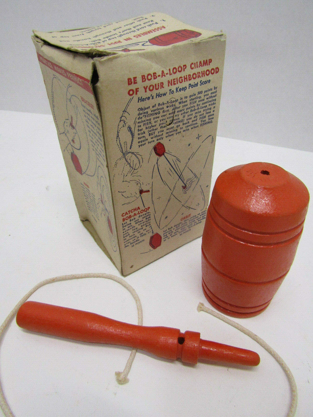 NIB OLD ORIGINAL1950s ROMPER ROOM BOB-A-LOOP TOY ROMCO HAND SKILL TRICK ...