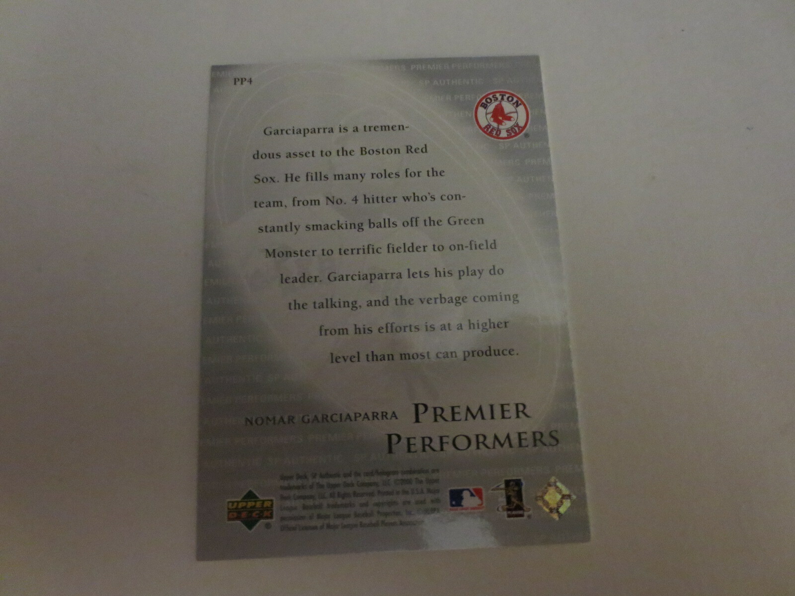 2000 Upper Deck SP Authentic Premier Performers Nomar Garciaparra Card #PP4 | eBay