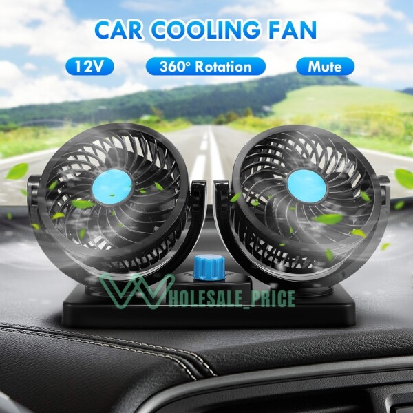 Electric Auto Car Van Cooling Fan Dashboard Air Con Cooler 1/2 Head ...