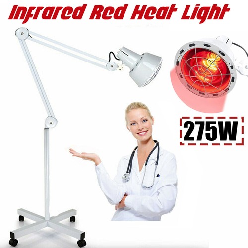 275W Floor Stand Infrared IR Temperature Light Therapy Heat Lamp Pain ...