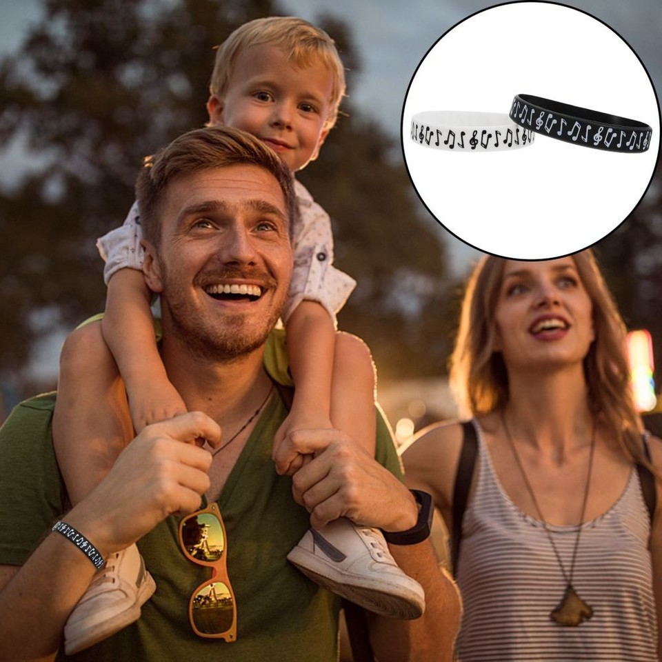 10 Pcs Concert Bracelets Music Note Silicone Band Marching Wrist Bands ...