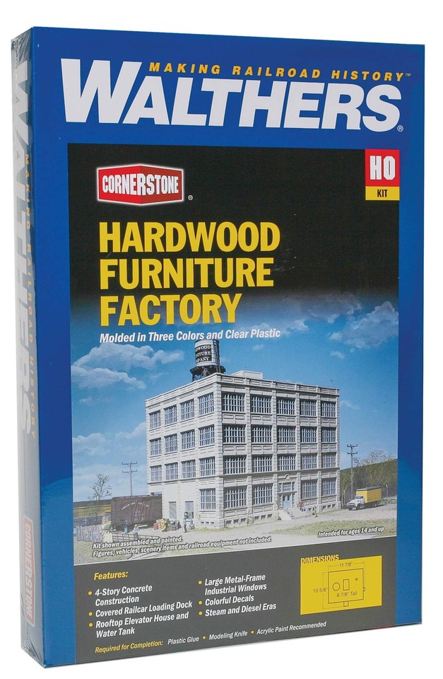 Walthers Cornerstone HO Scale Hardwood Furniture Factory Structure Kit ...
