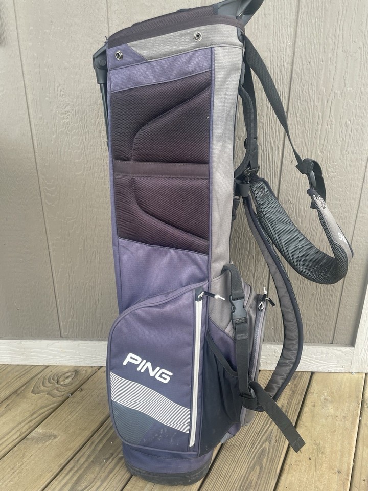 Ping Hoofer Lite Carry Stand Golf Bag 4-Way Blue Gray Missing Leg | eBay