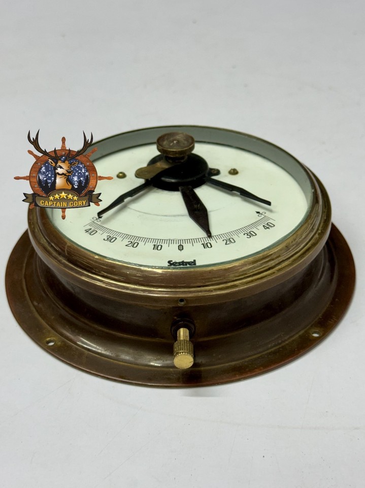 Nautical Vintage Mid Century Sestrel Brass Ship Wall Mount Clinometer ...