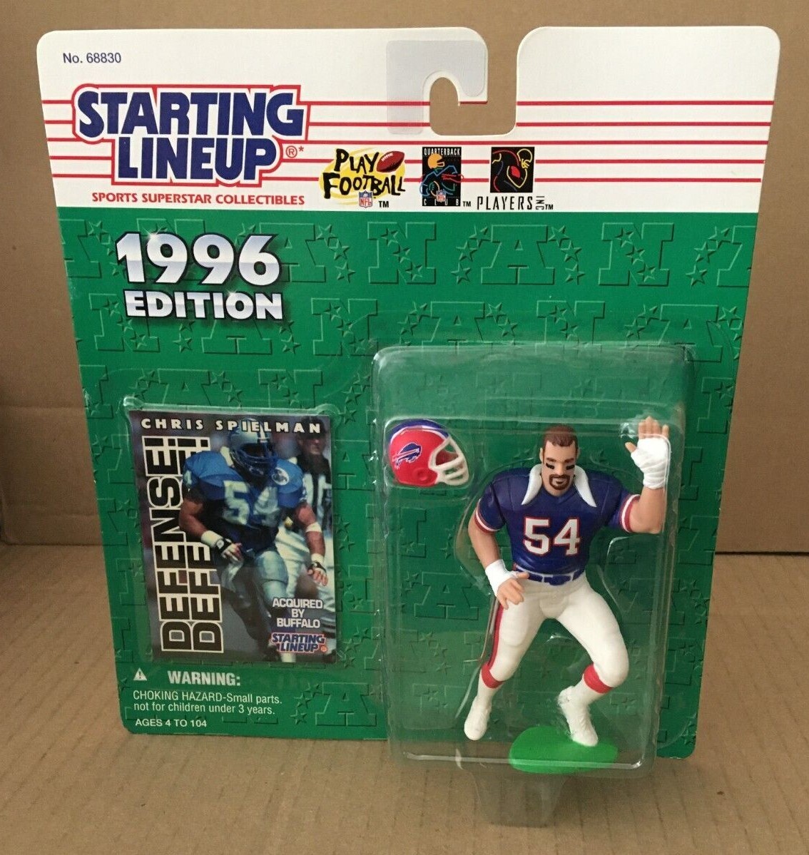 1996 Kenner Starting Lineup SLU Figure NFL Chris Spielman Buffalo Bills ...