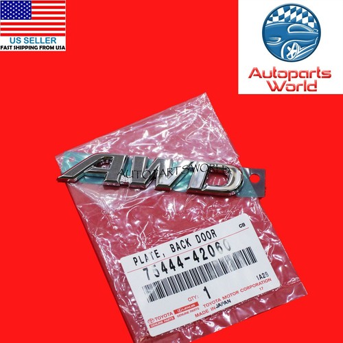 GENUINE OEM TOYOTA 13-15 RAV4 REAR BACK DOOR 4WD NAMEPLATE EMBLEM 75444 ...