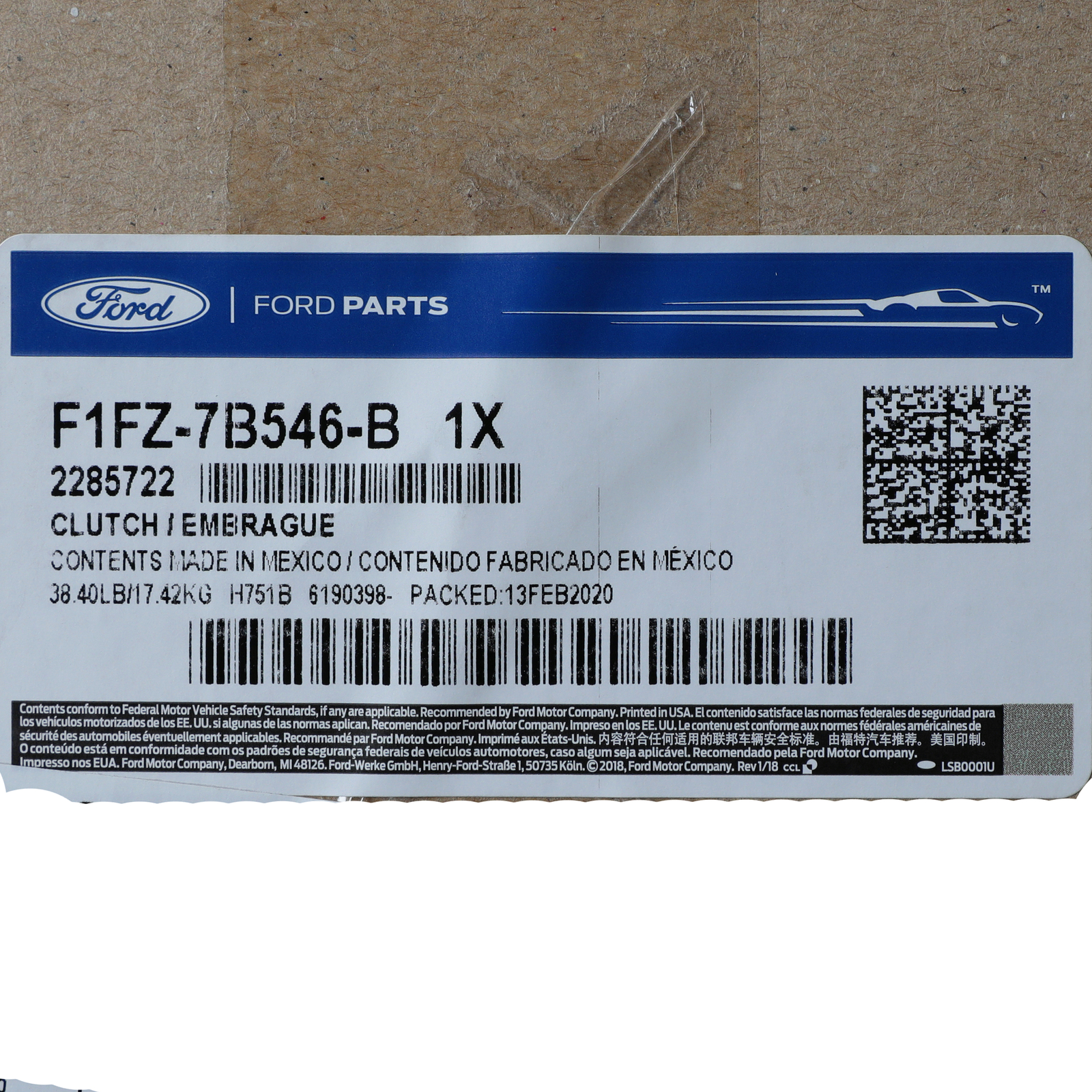 Genuine Ford F1fz-7b546-b Clutch Unit 2012-2018 Focus Dps6 for sale ...
