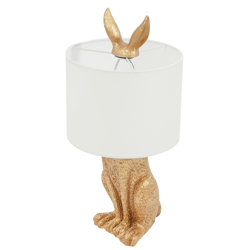 Cute Bunny Table Lamp Resin Rabbit Desk Light Animal Lamps with PVC ...