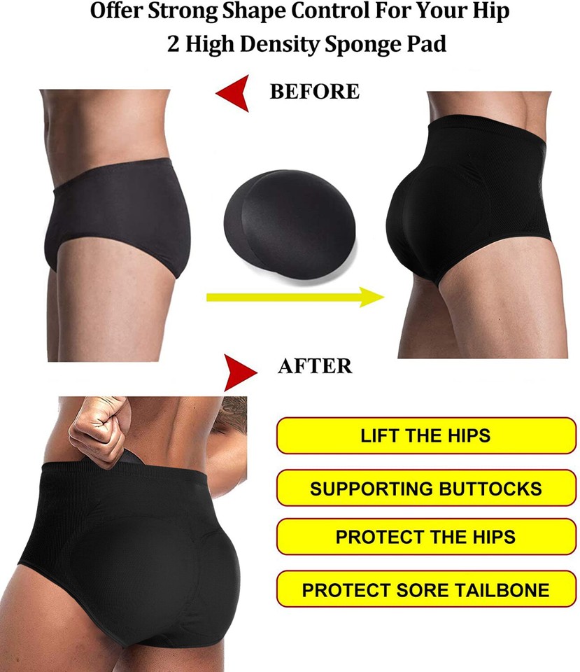 Men Butt Lifter Hip Bum Enhancer Shorts Shaper Pants Padded Underwear ...