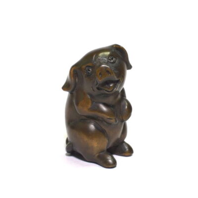 Netsuke - Pig Signed