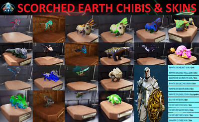 Ark ASA PVE Scorched Earth Chibi Skin Unicorn Wyvern Phoenix Mantis Bee ...