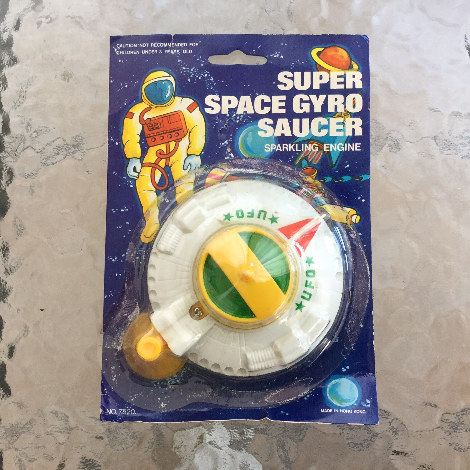 1970 SUPER SPACE GYRO SAUCER UFO U.F.O. Sparkling Engine TOY SEALED IN ...