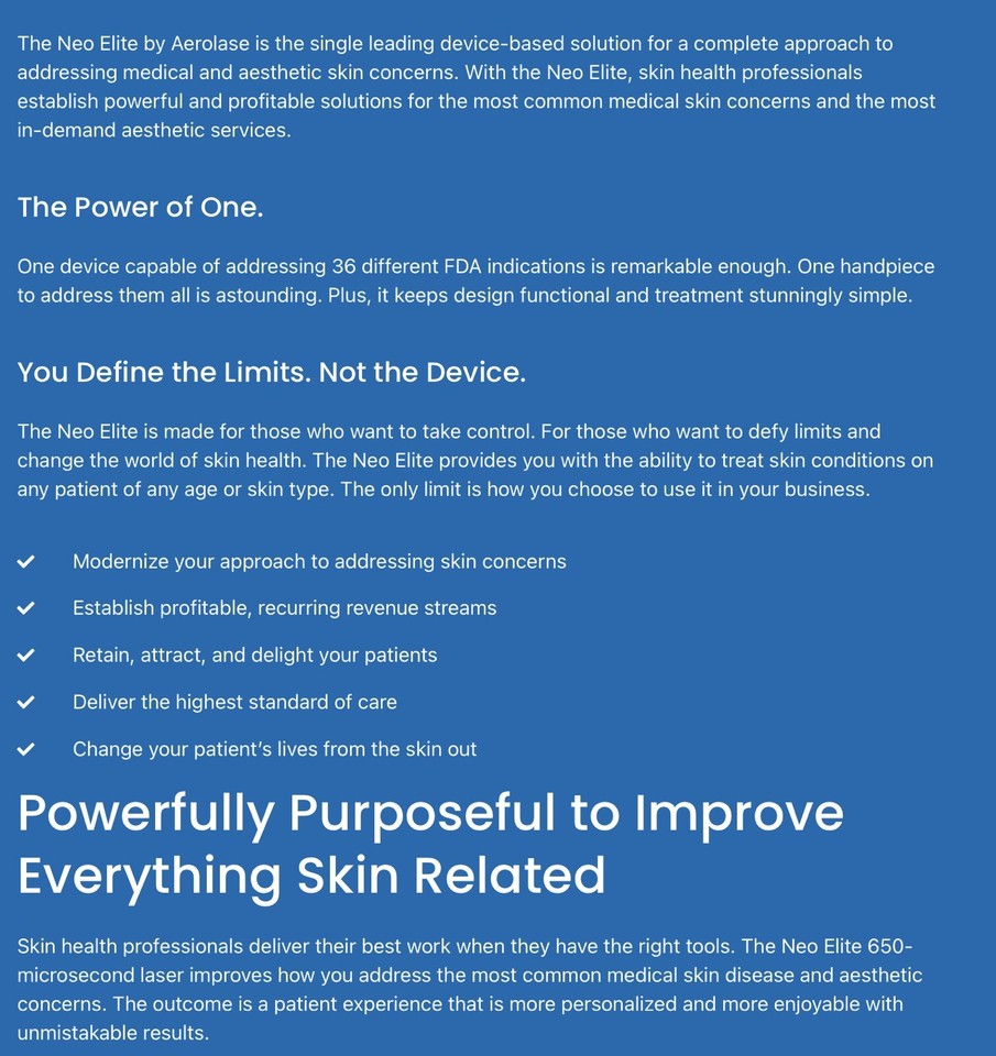 2020 Aerolase 1064 Yag Laser LightPod Neo Elite Machine | eBay