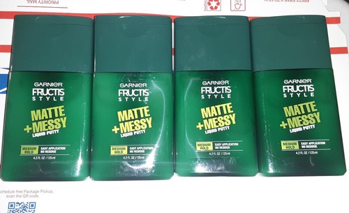 4 Garnier Fructis Matte + Messy Liquid Putty Hair styler Medium Hold 4. ...