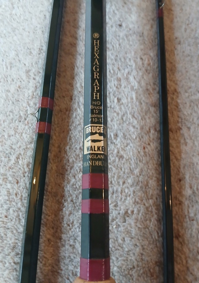 Rare Bruce & Walker 'Bruce' H/D Hexagraph 15' 3-piece salmon rod #10-12 ...