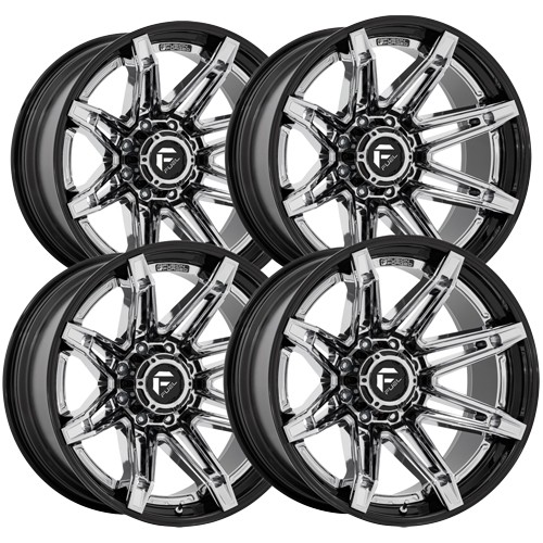 (Set of 4) Fuel Fusion Forged FC401 Brawl 20x10 8x170 Chrome/Black ...