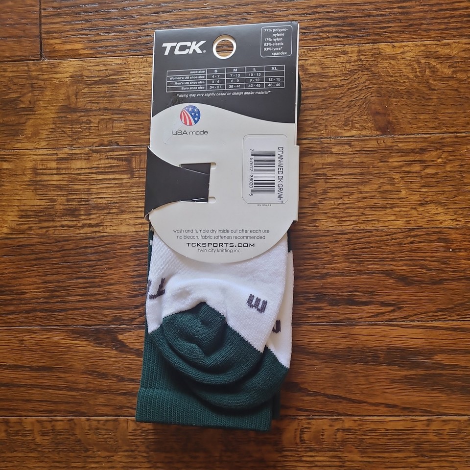NWT TCK Performance Socks DTWN Med ProDri Antimicrobial USA Made Green ...