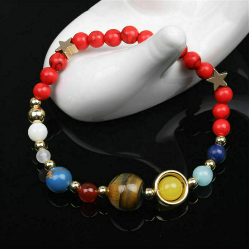 Charm Universe Solar System Eight Planets Stone Adjustable Bracelet ...