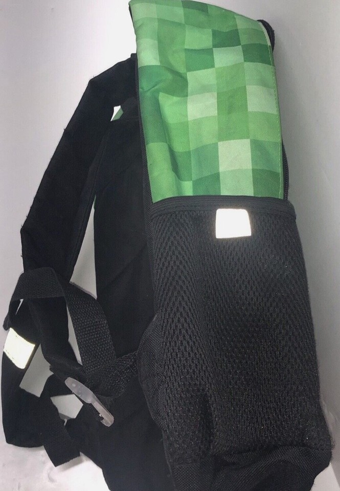 Minecraft Creeper 17" School BookBag Backpack Pockets Foam Rubber ...