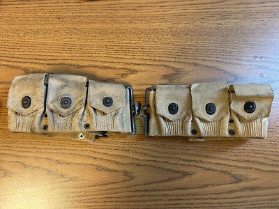 WW 1 US M1910 Light Tan Web Cartridge Belt 10 pocket nov. 1918 Good ...