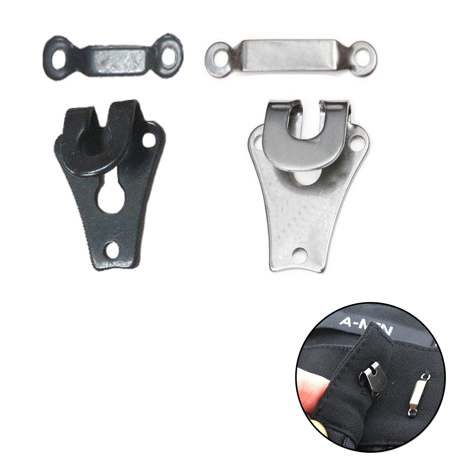 10/50/100pcs Sew on Trouser Hook and Bar 9mm Closures Tunic Fastener ...