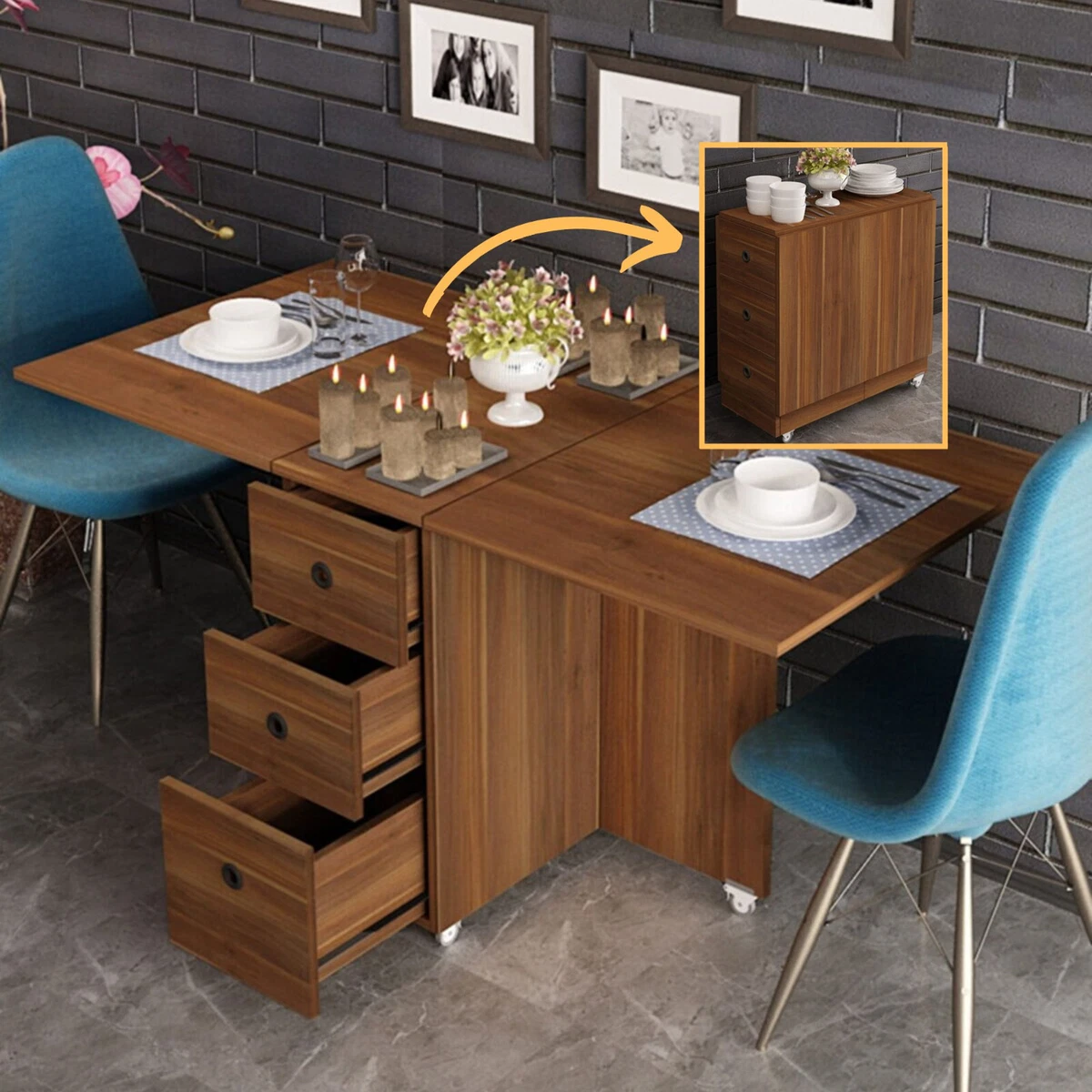 Folding Dining Table With Storage