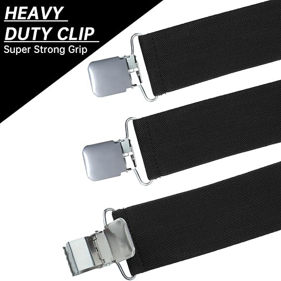 2Inch Men'S Heavy Duty Suspenders with Strong Clips Adjustable X-Back ...