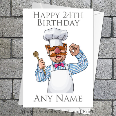 Muppets: Swedish Chef birthday card. 5x7 inches. Personalised, plus ...