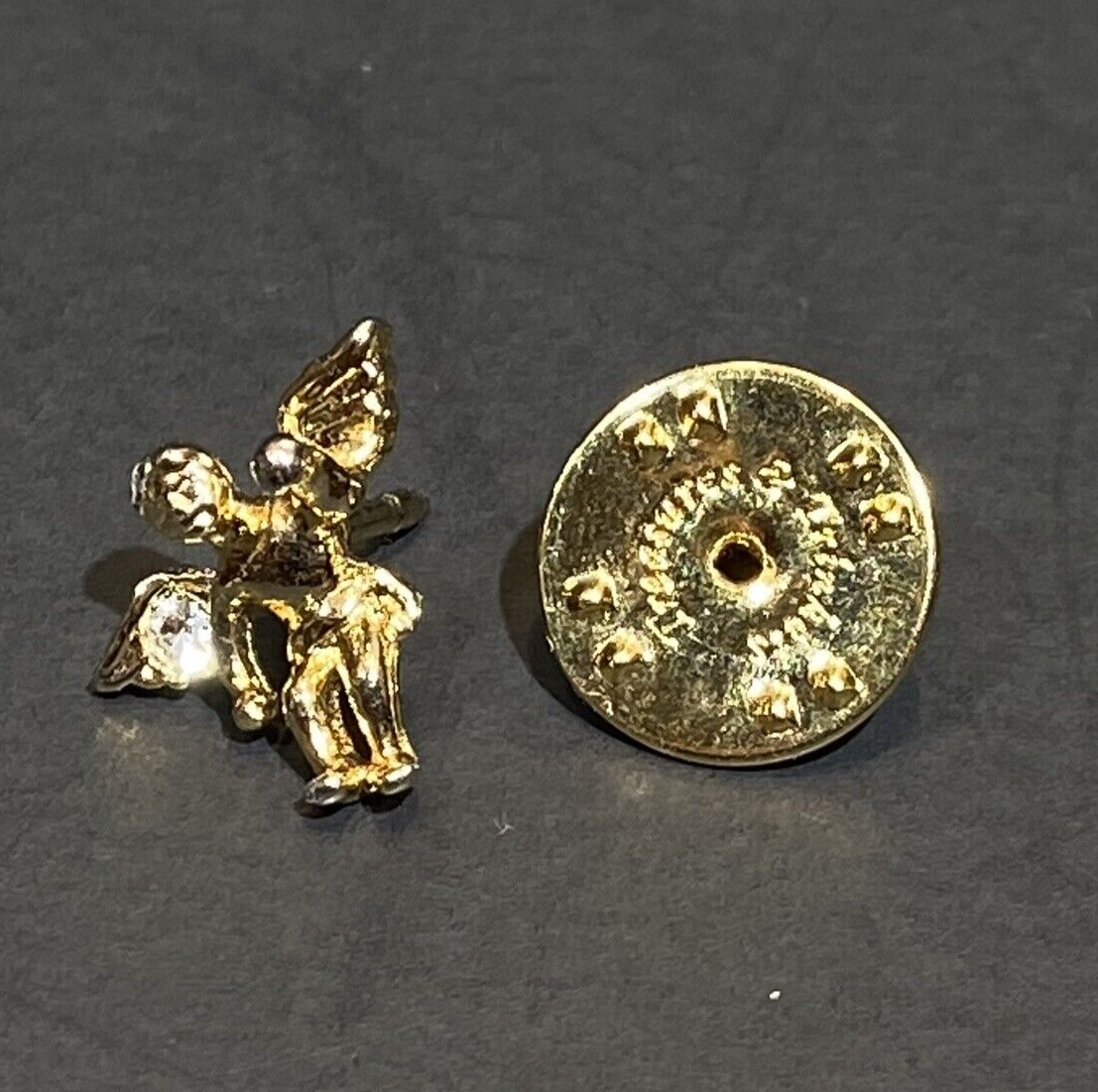 VTG Guardian Angel Lapel Pin Treasures & Trinkets Gold Tone Cherub ...