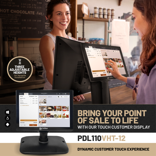 3nStar 9.7” Touchscreen LCD POS Customer Display | VGA & HDMI | Full ...