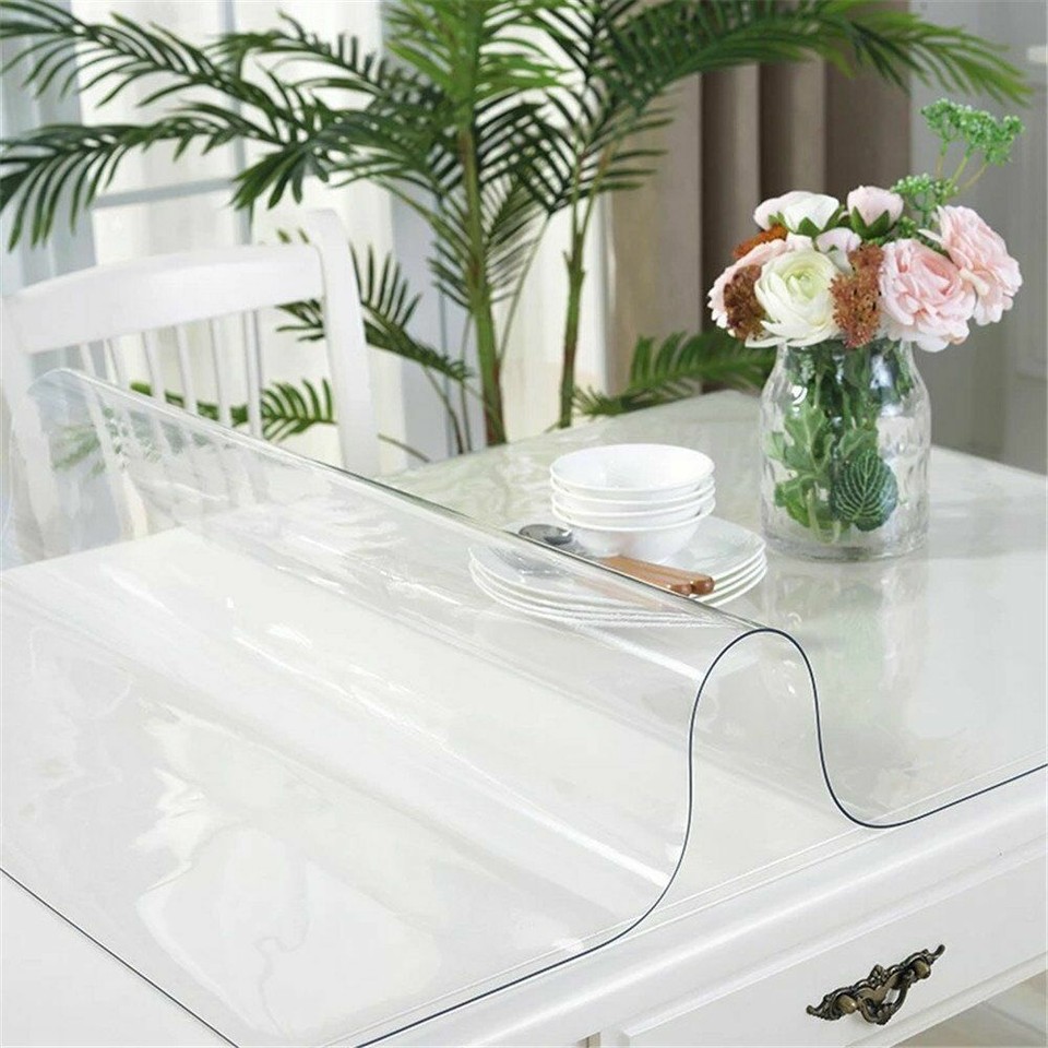 OstepDecor Custom 1.5mm Thick Crystal Clear PVC Table Protector Covers ...