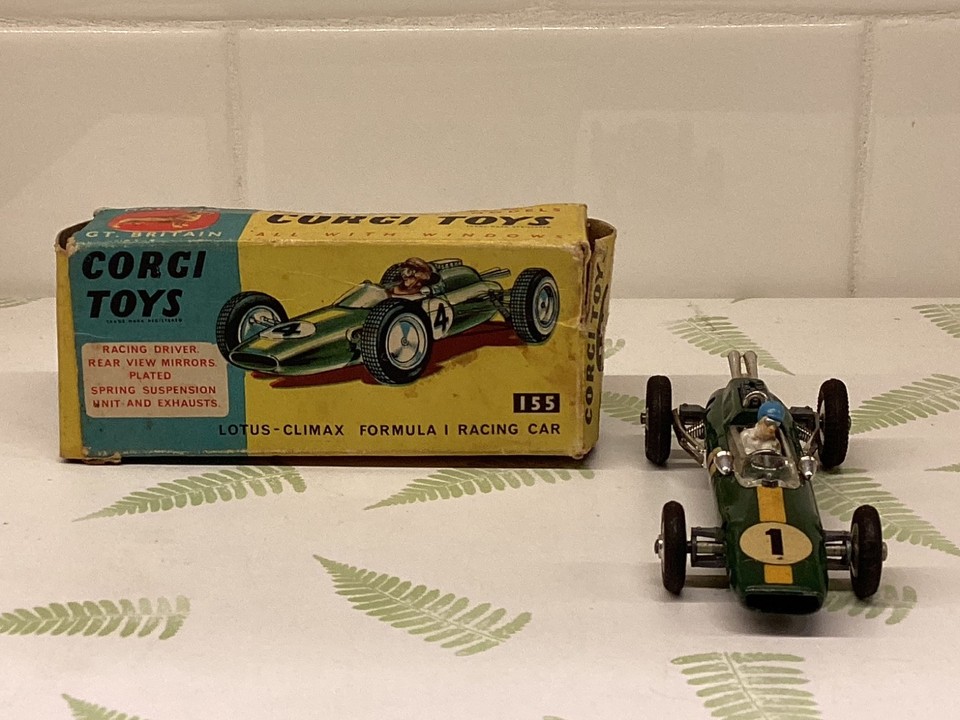 VINTAGE CORGI TOYS 155 LOTUS CLIMAX F1 RACE CAR IN ORIGINAL BOX 1964 | eBay