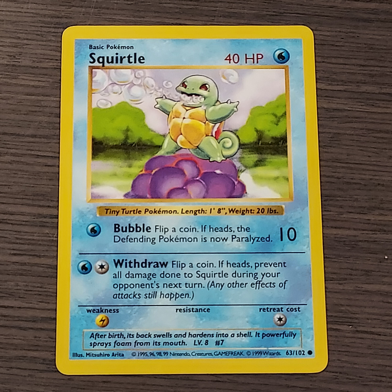 Squirtle 63/102 Base Set Shadowless Pokemon Card Nice! | eBay