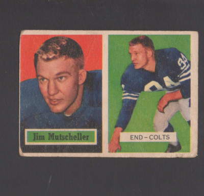 1957 Topps Football Card #103 Jim Mutscheller-Baltimore Colts Poor Card ...