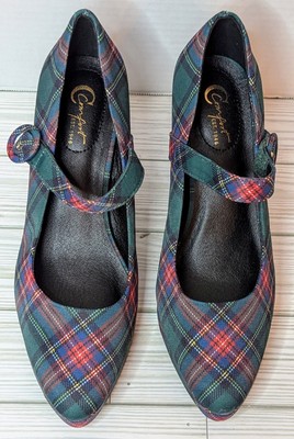 Cato Womens Green Plaid High Heels Shoes Size 9 M Holiday Christmas ...