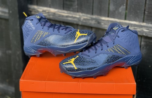 Size 18 Michigan PE Air Jordan Nike Zoom Code Elite 3/4 Shark Football ...